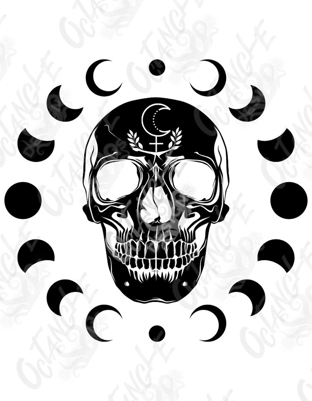 Lilith Skull - Lilith Symbol - Moon Phases - Instant Download - Svg ...