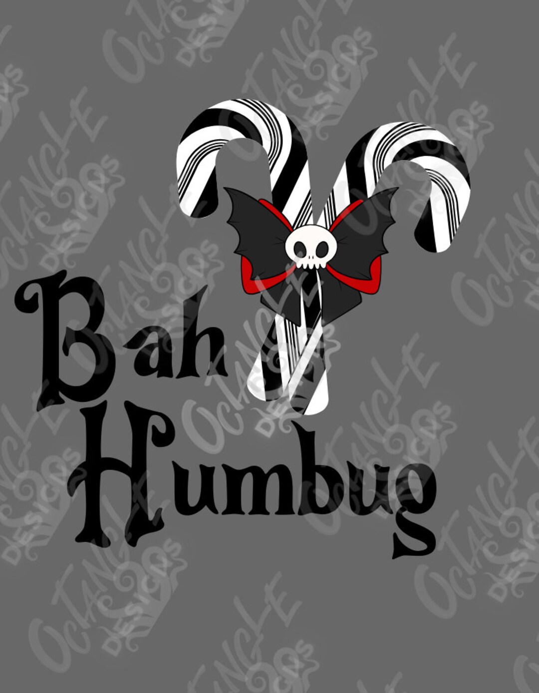 Bah Humbug - Dark Candy - Bat Bow - Instant Download - Etsy
