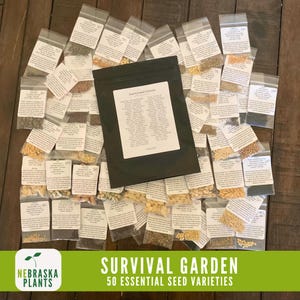 Seed Vault Storage Seeds Collection - Survival Garden of 50 Varieties ...