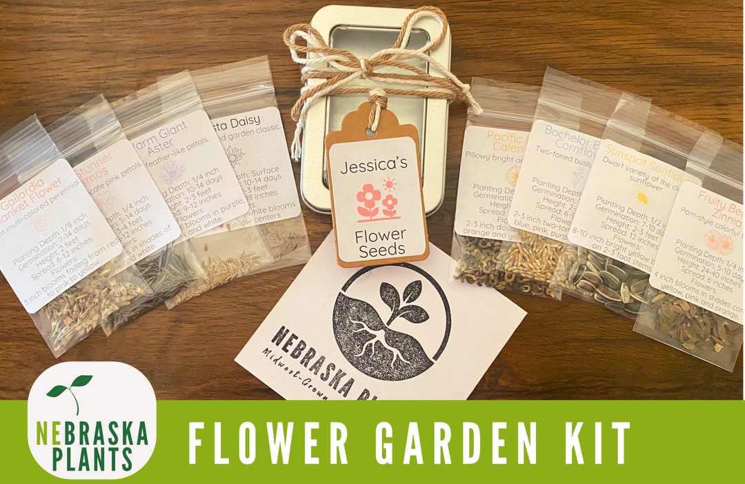 Flower Garden Seed Kit Flower Seed Gift Collection of 8 Seed Varieties Gift for Valentine's Day ...