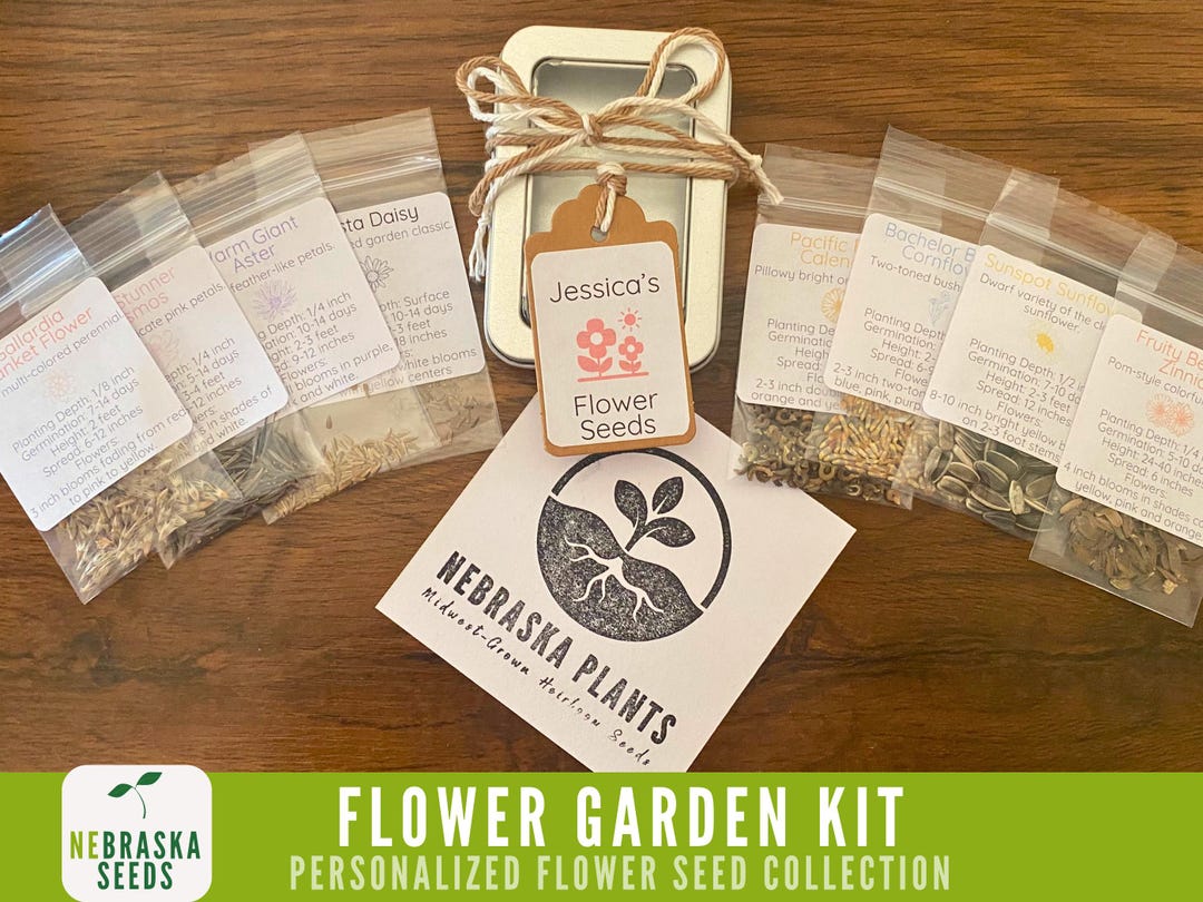 Personalized Flower Seed Gift Collection - 8 Varieties of Heirloom ...