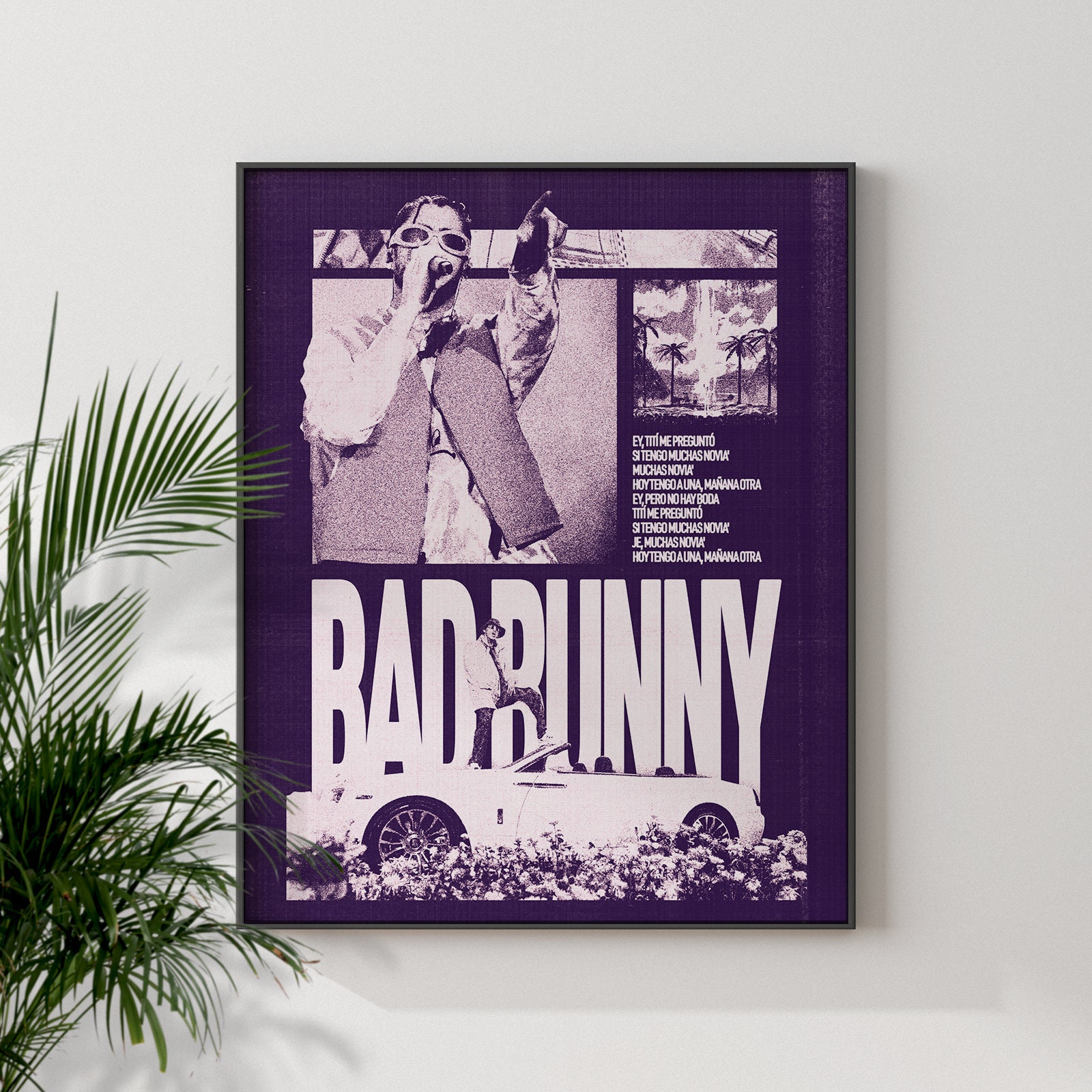 Bad Bunny Inspired Poster, Bad Bunny Wall Art, Bad Bunny Vintage Retro ...