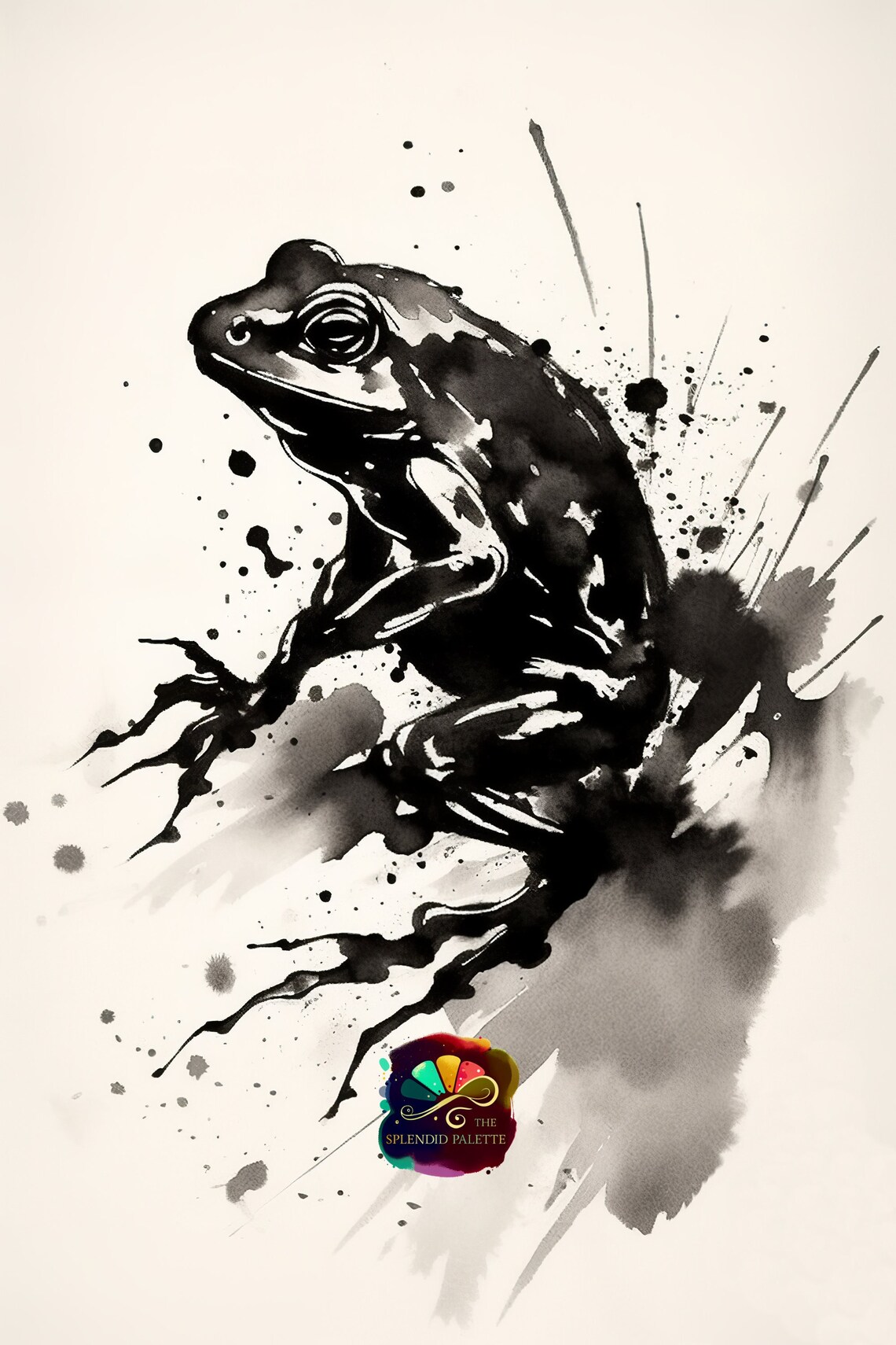 Black Ink Frog Wall Art Printable Art Digital Download - Etsy