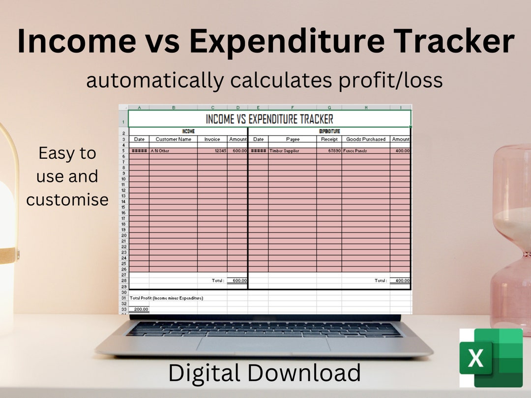 Simple Income and Expenditure Tracker, Small Business, Excel ...