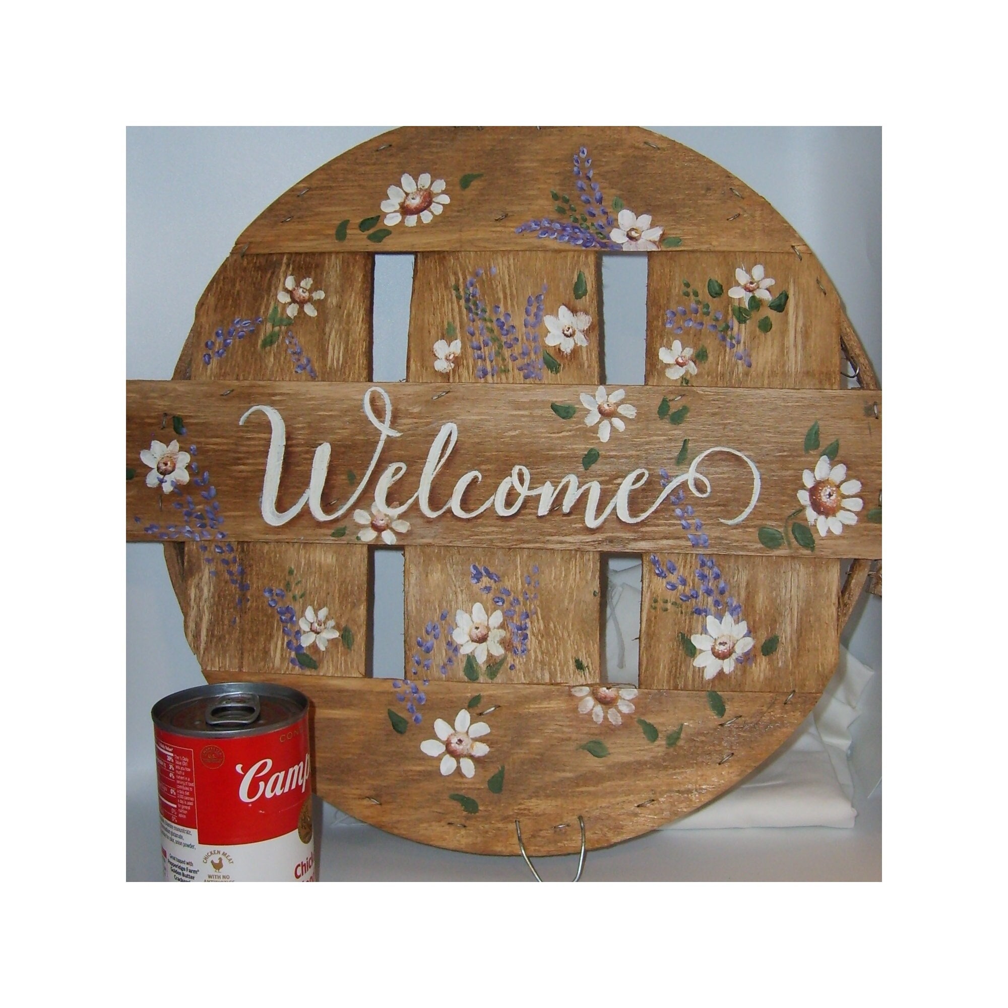 Hand Painted Wood Welcome Spring Summer Welcome Sign Plaque for Porch ...