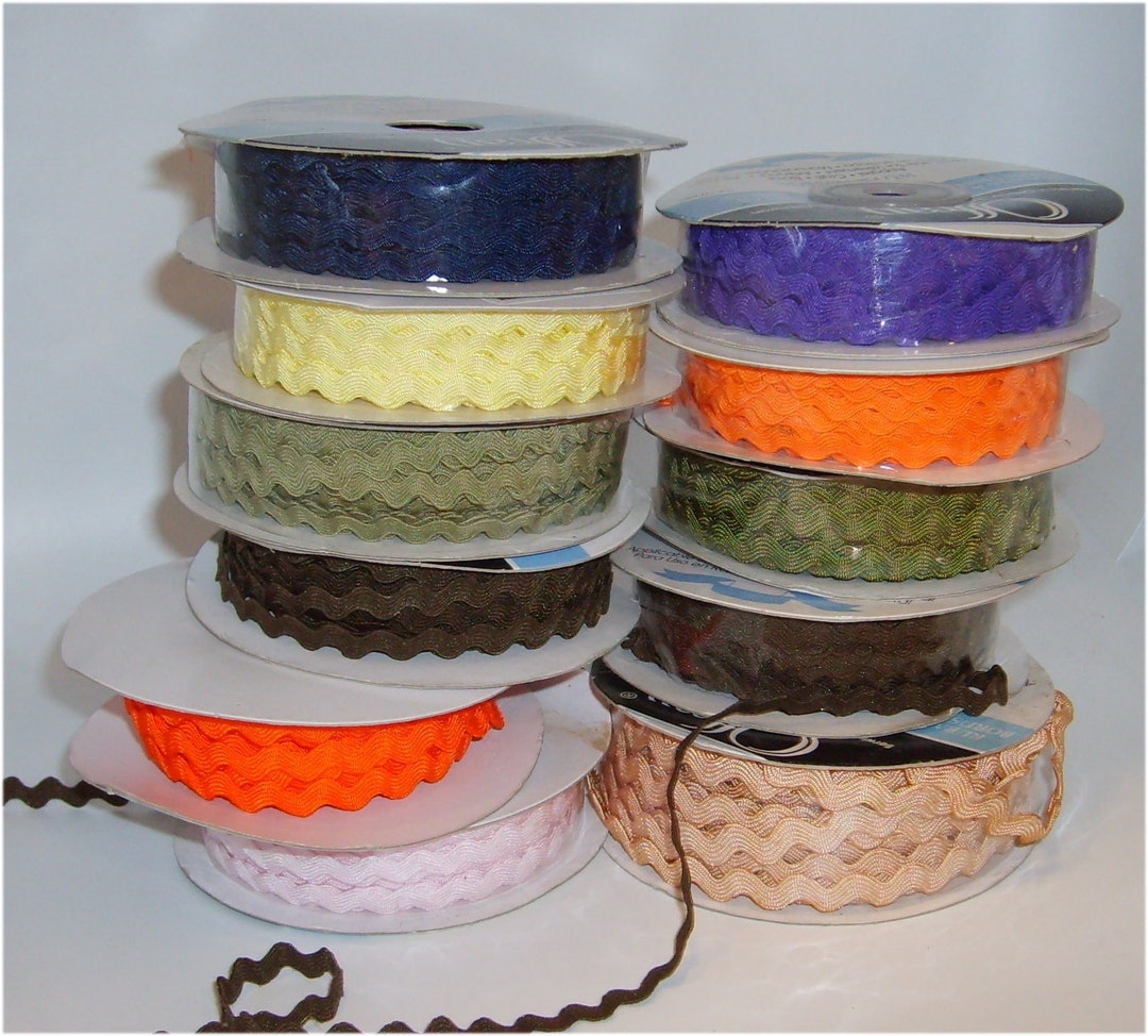 11 Rolls Rick Rack Binding in Multiple Colors and Widths Narrow Ric Rac ...