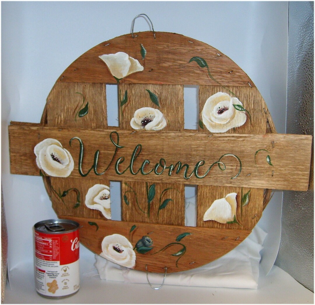 New Handpainted Welcome Sign Plaque for Spring and Summer Alt to Door ...