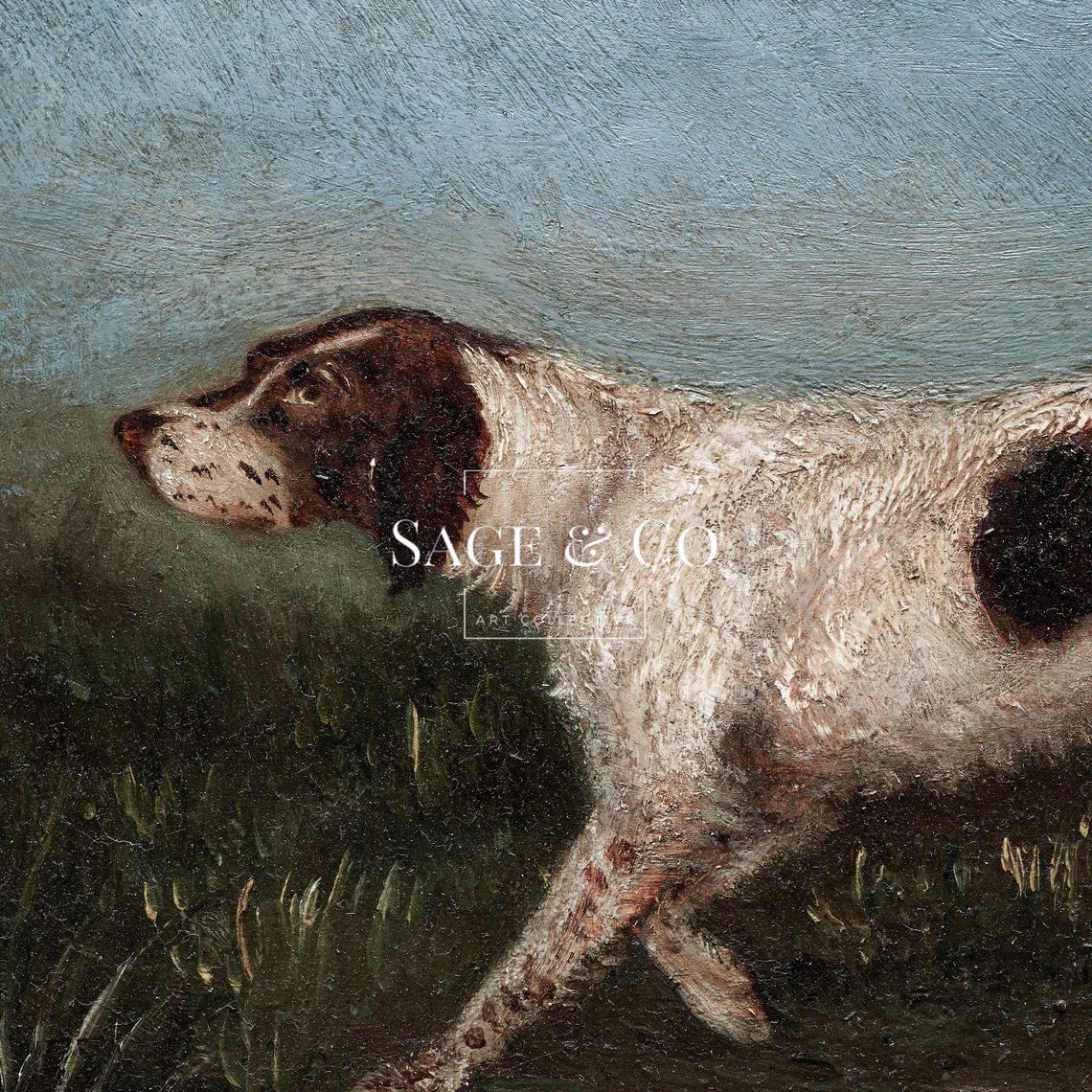 Vintage European Hunting Dog Painting Painting | DIGITAL DOWNLOAD ...