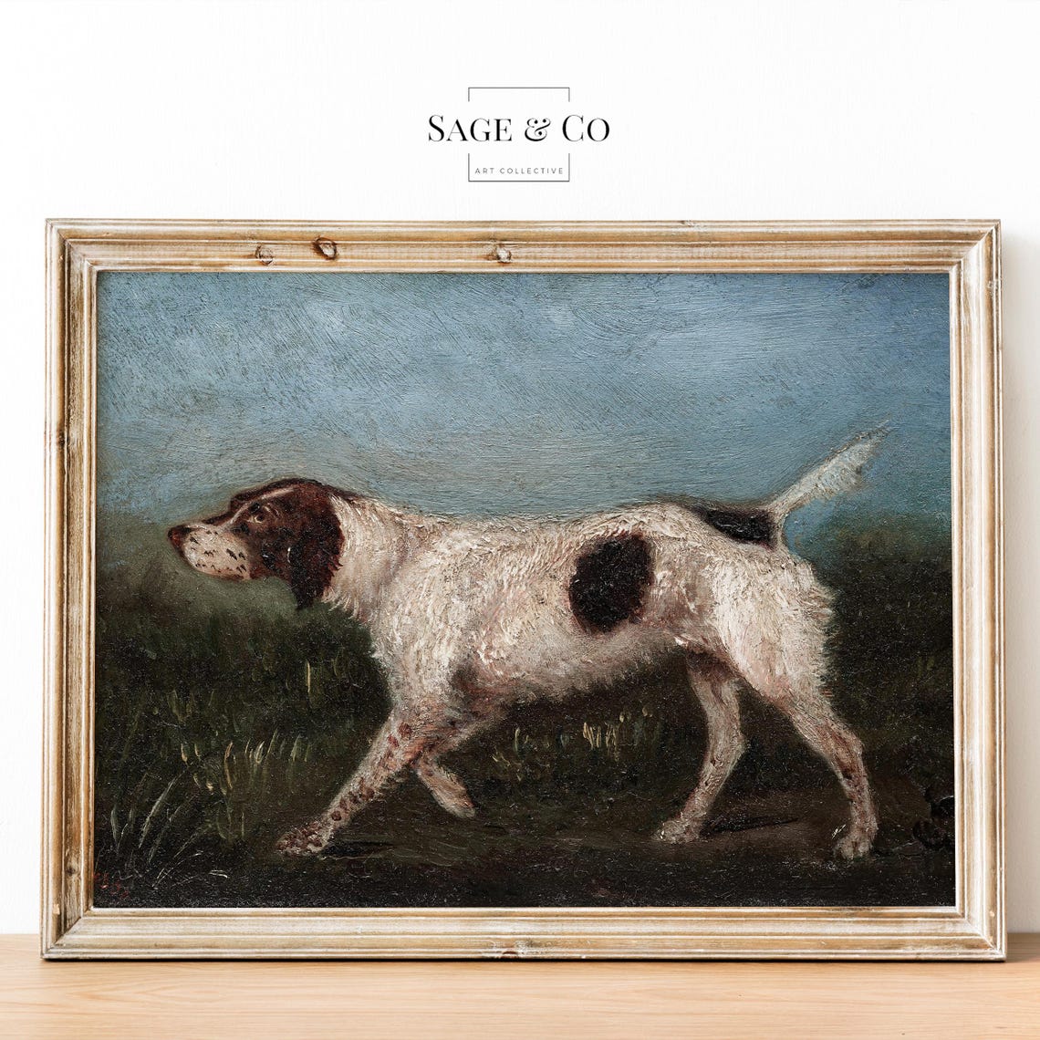 Vintage European Hunting Dog Painting Painting | DIGITAL DOWNLOAD ...