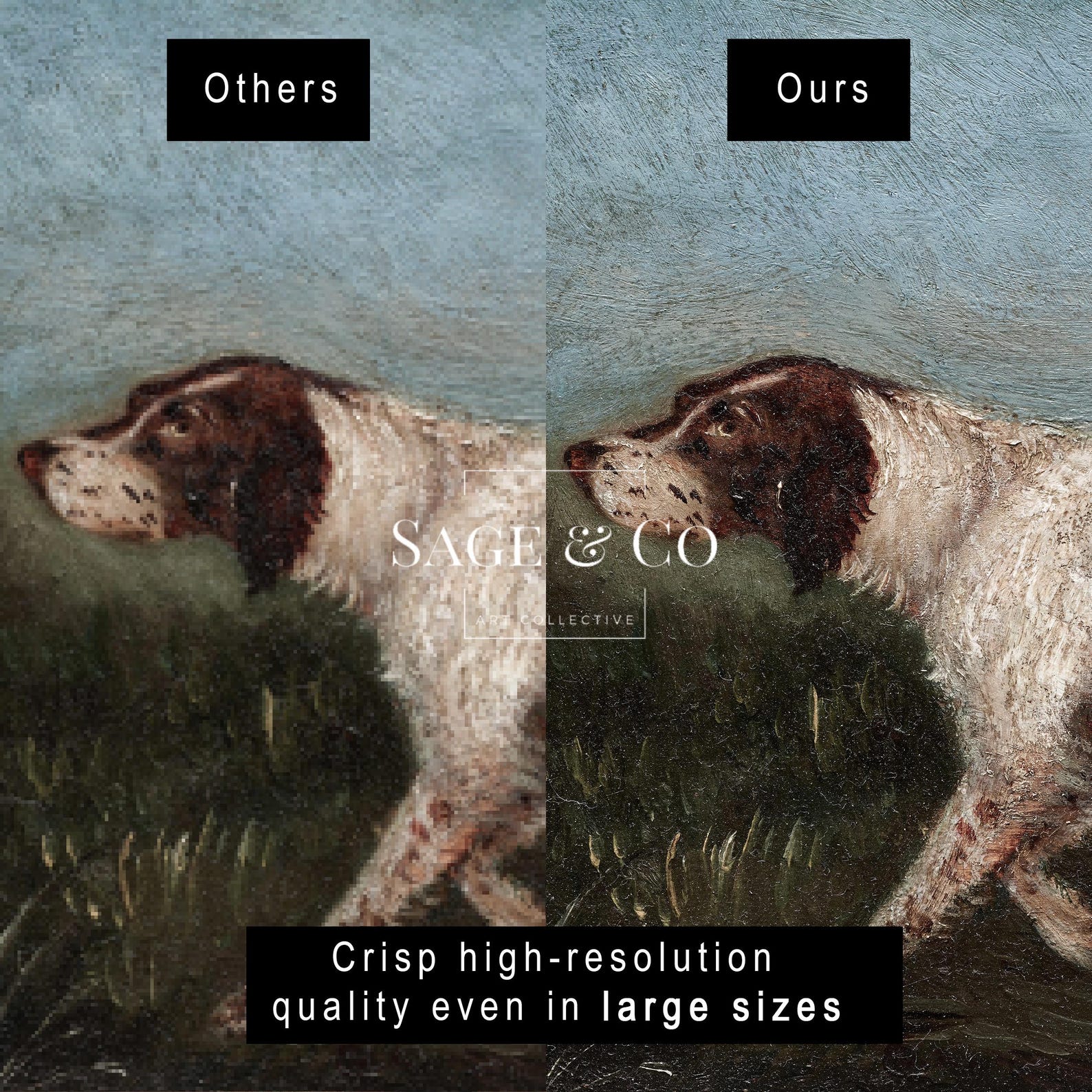 Vintage European Hunting Dog Painting Painting | DIGITAL DOWNLOAD ...