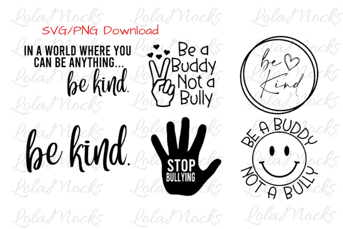 6 Pink Shirt Day SVG/PNG Downloadable File. Vector Cut File for Cricut ...