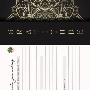 5 Minute Gratitude Journal, Digital Journal, Watercolor Journal ...