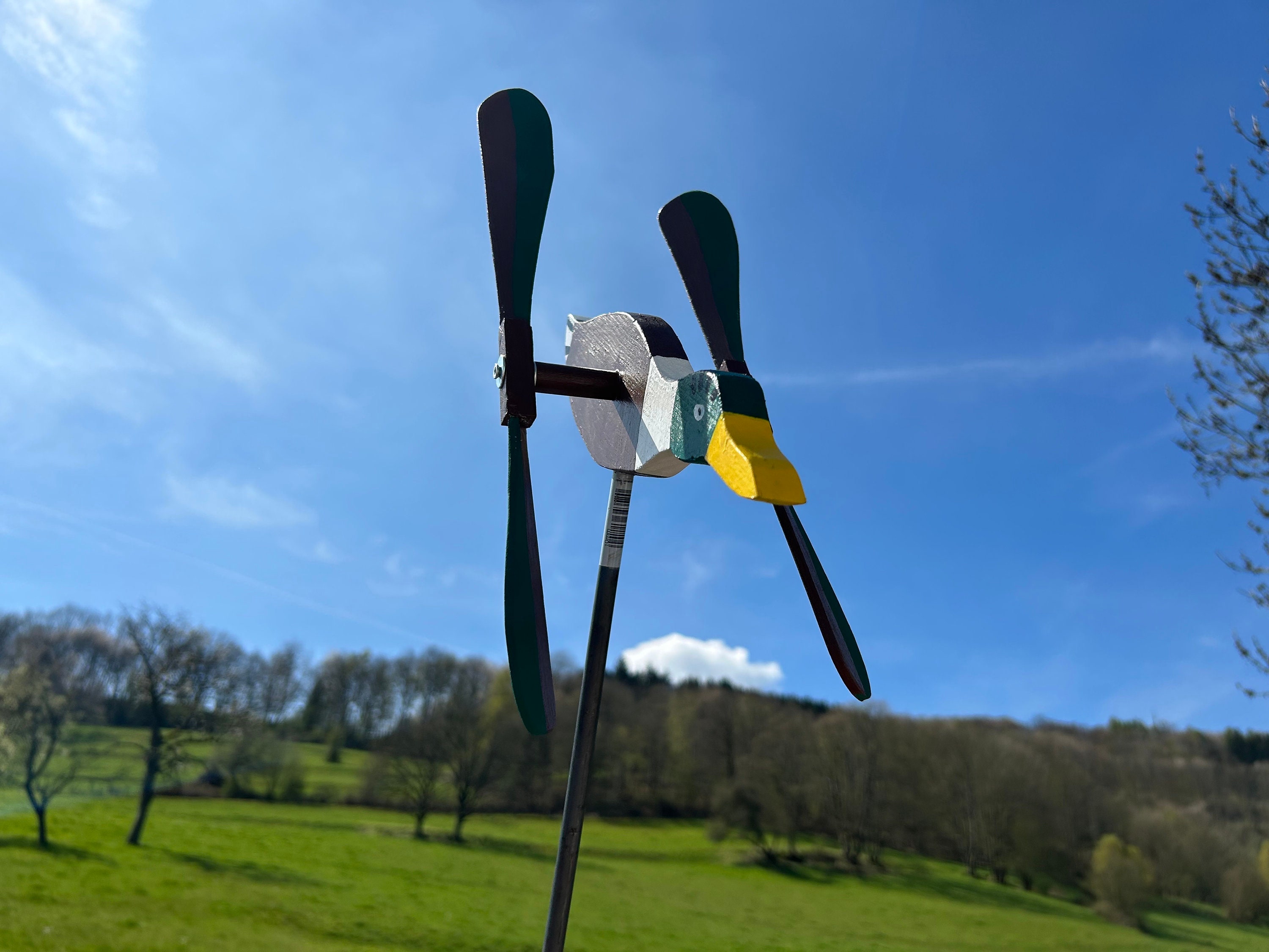 Wooden Wind Chime Duck Weatherproof Wind Turbine Decorative Garden ...