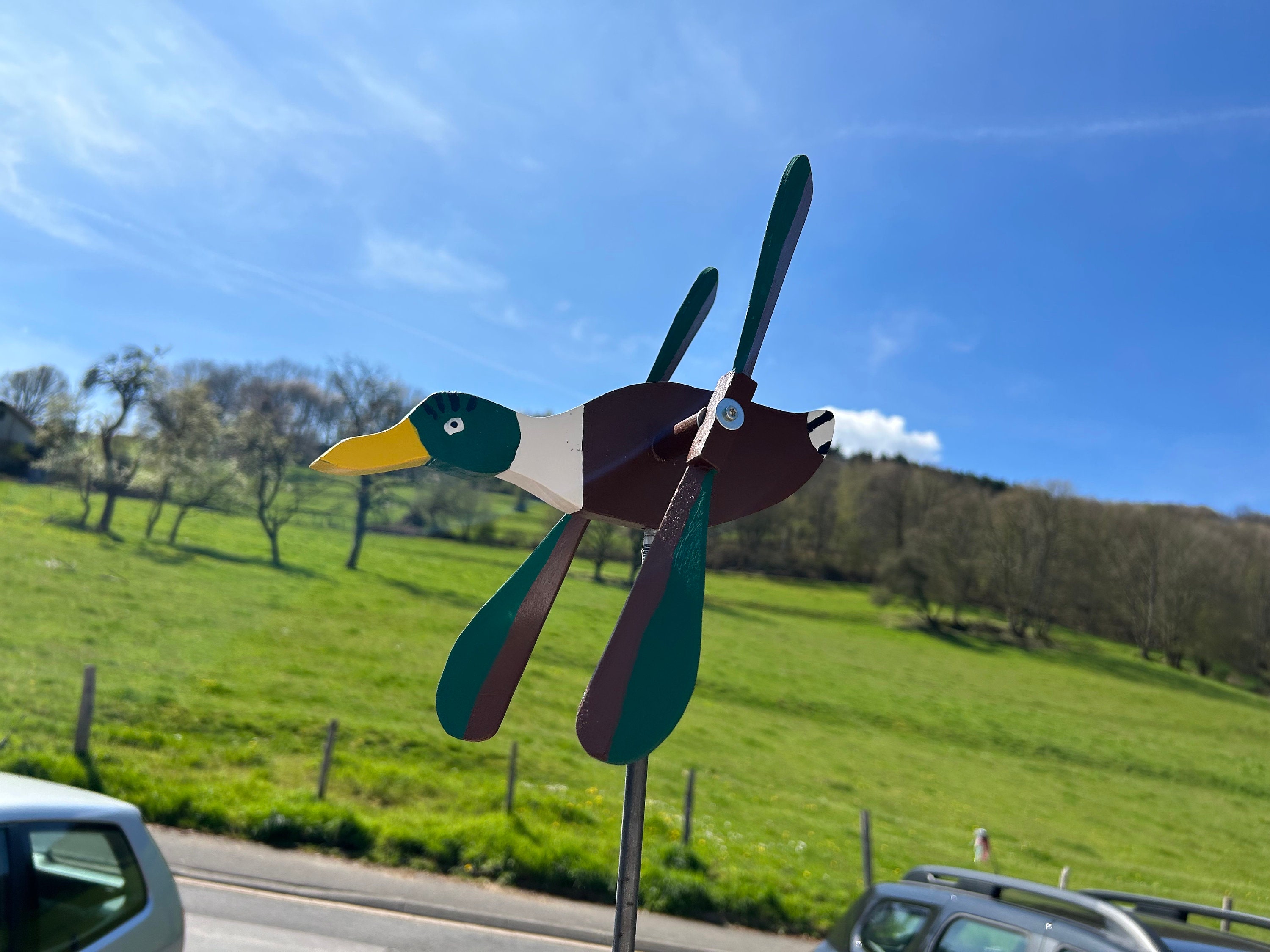 Wooden Wind Chime Duck Weatherproof Wind Turbine Decorative Garden ...