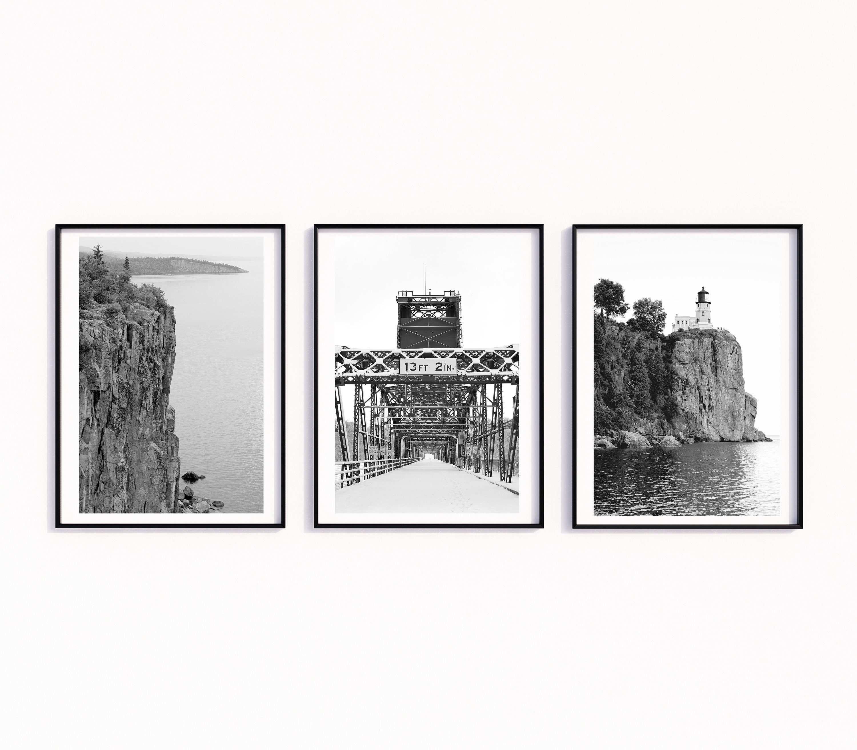 Minnesota Print Set, Gallery Wall, North Shore Lighthouse, Stillwater ...