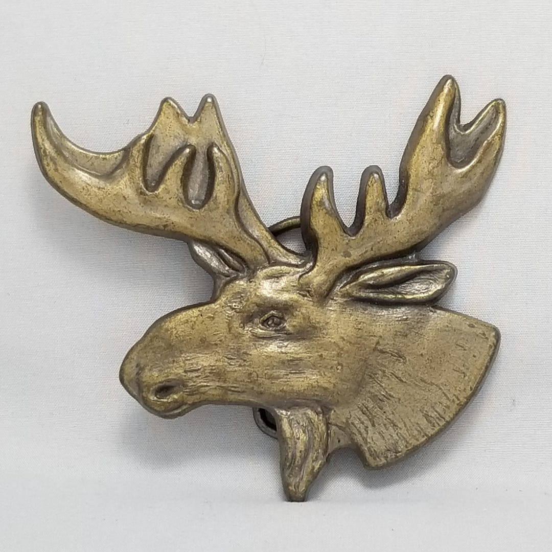 Vintage Moose Head Belt Buckle Novelty Animal Western Style Accessory ...