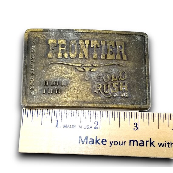 Vintage Belt Buckle Frontier Gold Rush Club Longhorn … - Gem