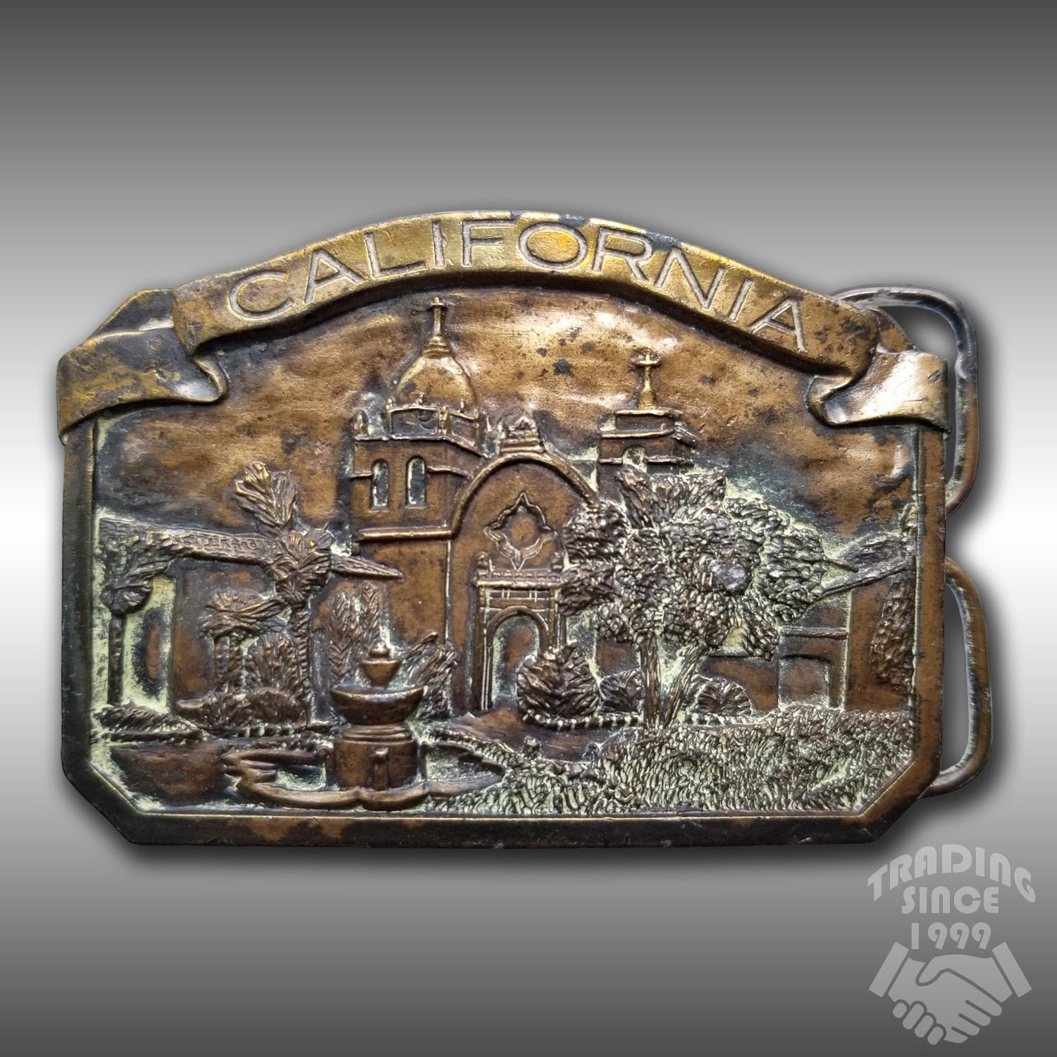Vintage Belt Buckle Brass 1977 Mission San Carlos Borromeo Carmel California USA Made by Bergamot Brass Works Gift Etsy UK