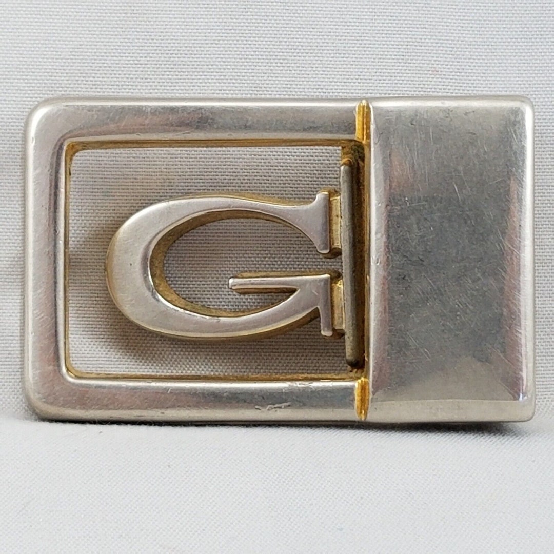 Vintage Belt Buckle Letter G Clamp Closure Dress up Buckle Gold and ...