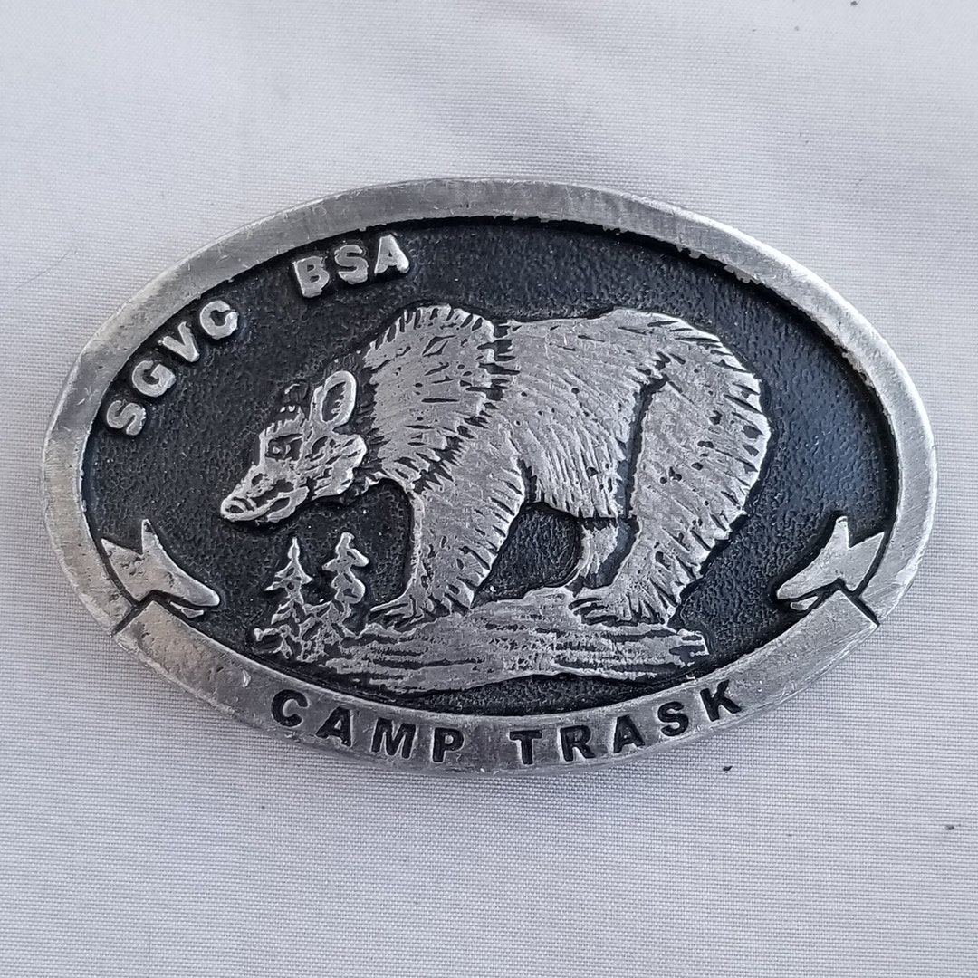 Vintage Belt Buckle Sgvg BSA Camp Trask Monrovia Canyon CA Grizzly Bear ...