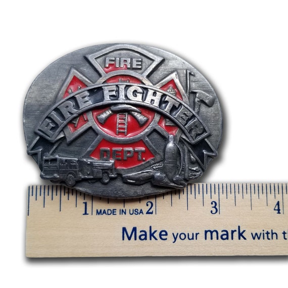 Vintage Belt Buckle 1991 Fire Department Fire Fighter… - Gem