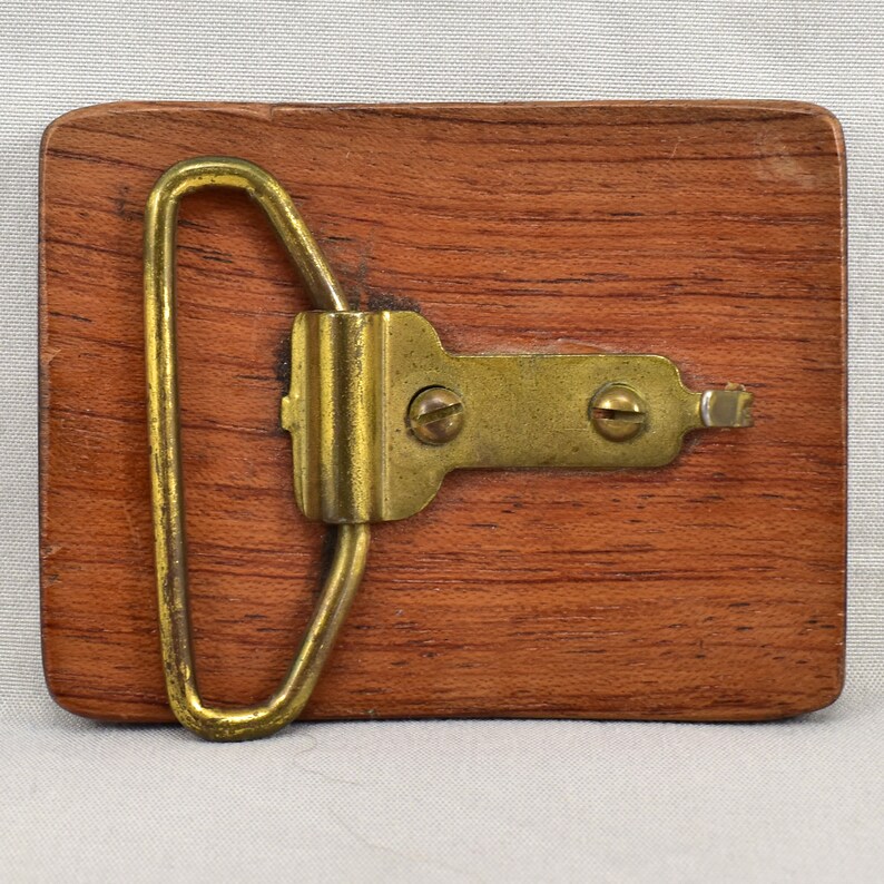 Vintage Belt Buckle Wood Saw Teeth Tooth Pattern Inlay Wooden - Etsy