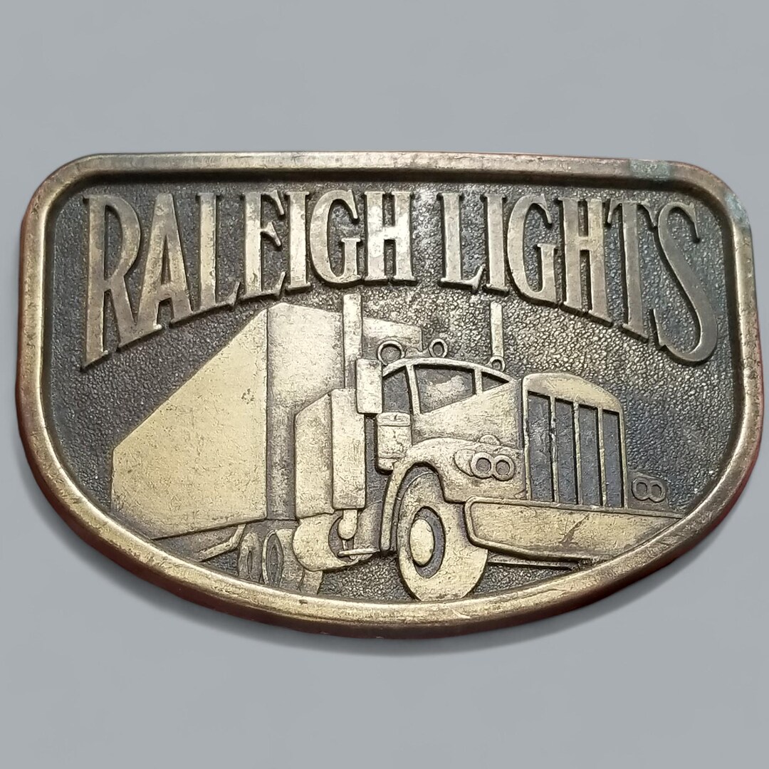 Belt Buckle Raleigh Lights Trucking Big Rig 18-wheeler Tractor Trailer ...