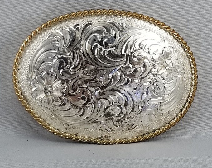 Vintage Belt Buckle Sterling Silver Plate Montana Silversmiths Western ...