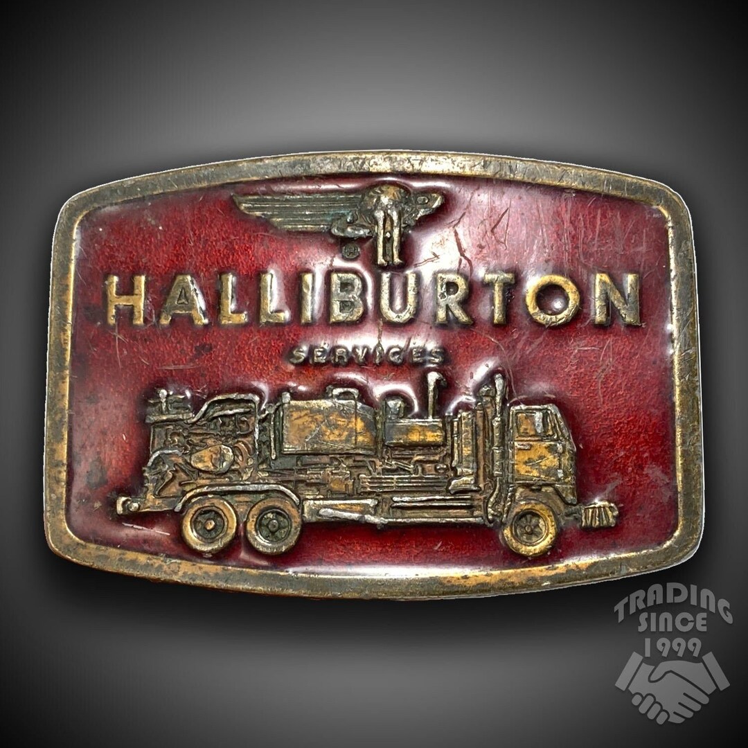 Vintage Belt Buckle 1976 Jimm Watson Halliburton Services Red - Etsy