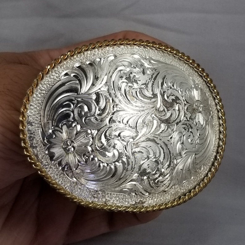 Vintage Belt Buckle Sterling Silver Plate Montana Silversmiths Western ...