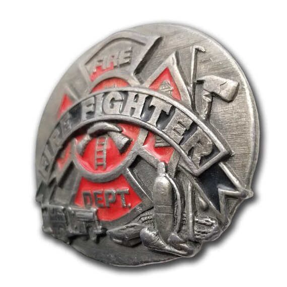 Vintage Belt Buckle 1991 Fire Department Fire Fighter… - Gem