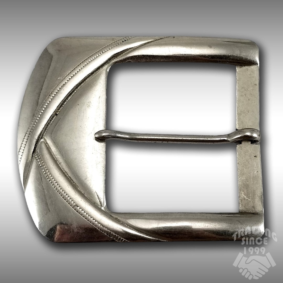Vintage Silver Color Pin Belt Buckle: Anchor Logo, USA Made, Fits 2 ...