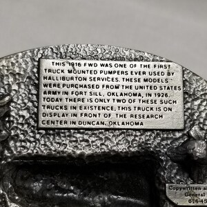 Belt Buckle Pewter 1982 Halliburton Services 1916 FWD Truck Mounted ...