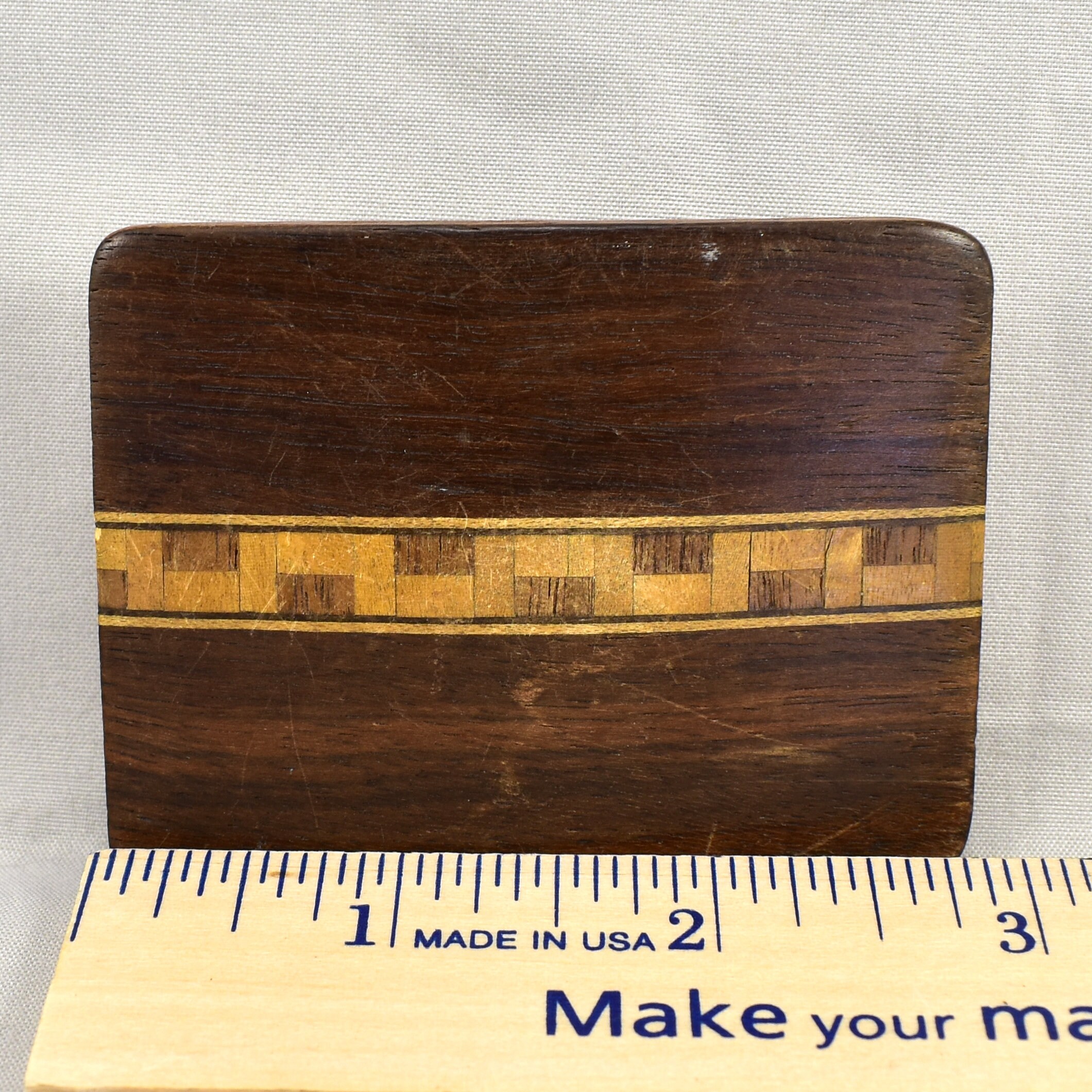 Vintage Belt Buckle Wood Saw Teeth Tooth Pattern Inlay Wooden - Etsy