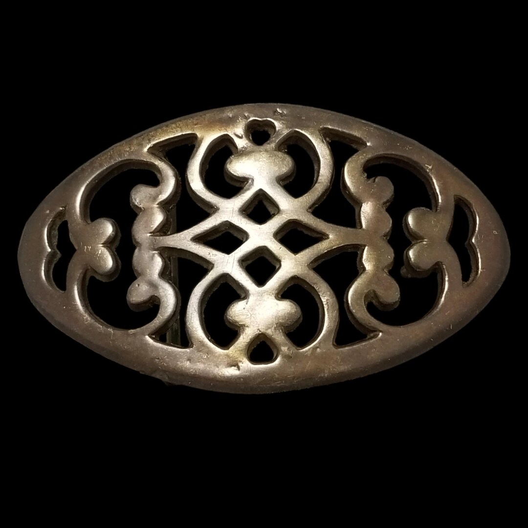 Vintage Belt Buckle Solid Brass Women Abstract Celtic Hippie Goth Made ...