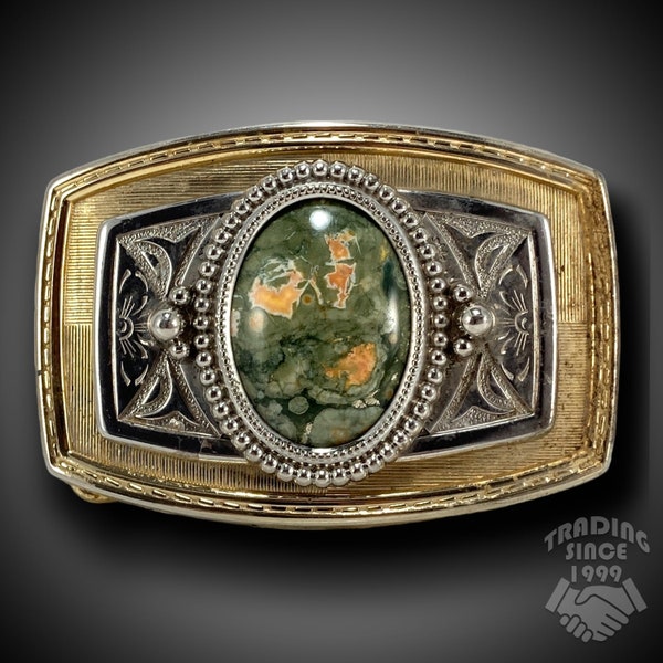 Vintage Stone Belt Buckle - Etsy
