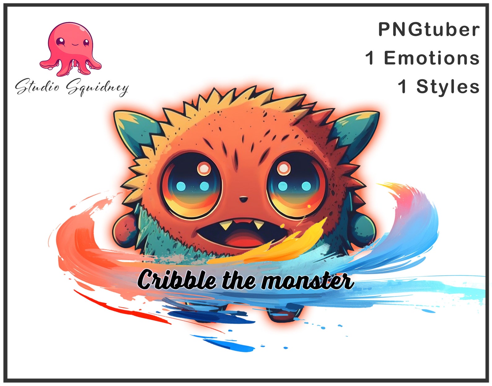 Cute Monster Pngtuber Premade Pngtuber Twitch Veadotube Voice Reactive ...