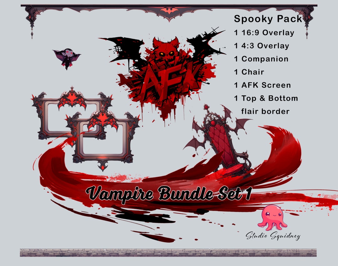 Spooky Vampire Halloween Streamer Bundle | Premade Twitch Assets ...