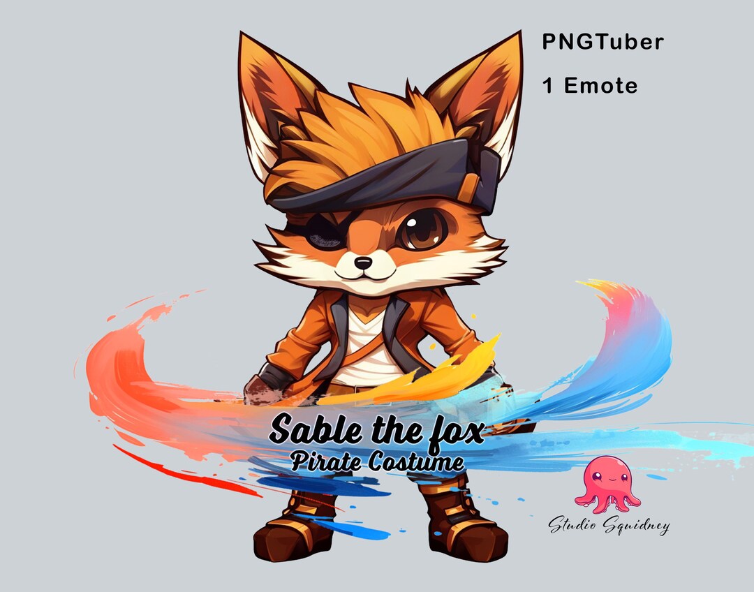 Pirate Fox Pngtuber | Premade Pngtuber Twitch | Veadotube | Voice ...