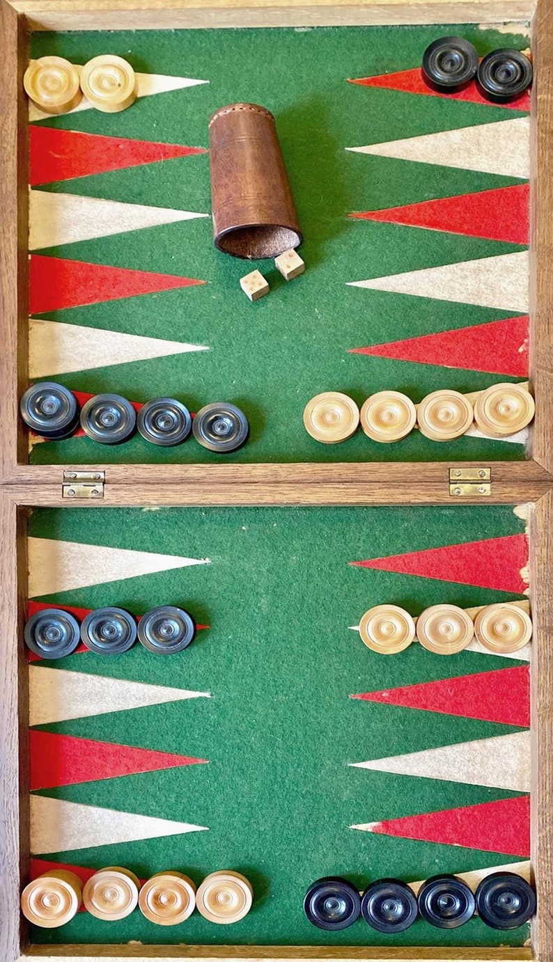 Vintage Spanish Chaquete Board. Combining Backgammon, Chess, and ...