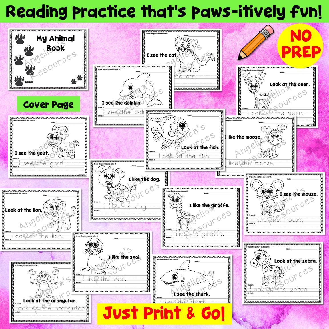 Animal Coloring Pages Printables | Sight Word Practice | Handwriting ...
