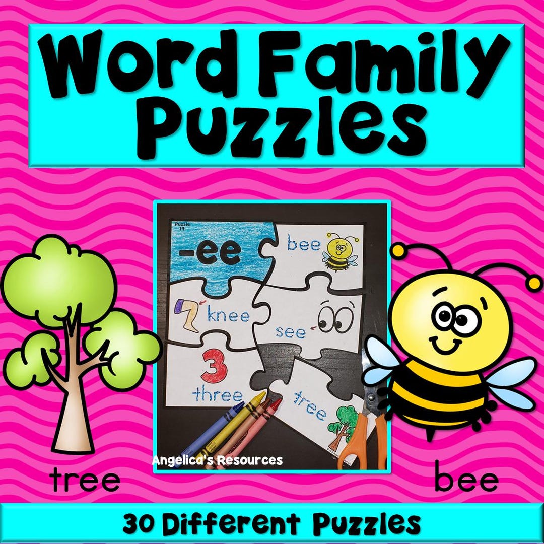 Word Families Fun Phonics Game Rhyming Endings Puzzles | Coloring Pages ...