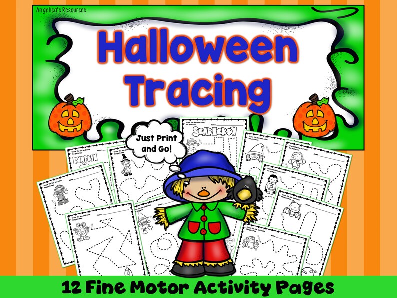 Halloween Activities | Kindergarten Morning Work Tracing Lines ...