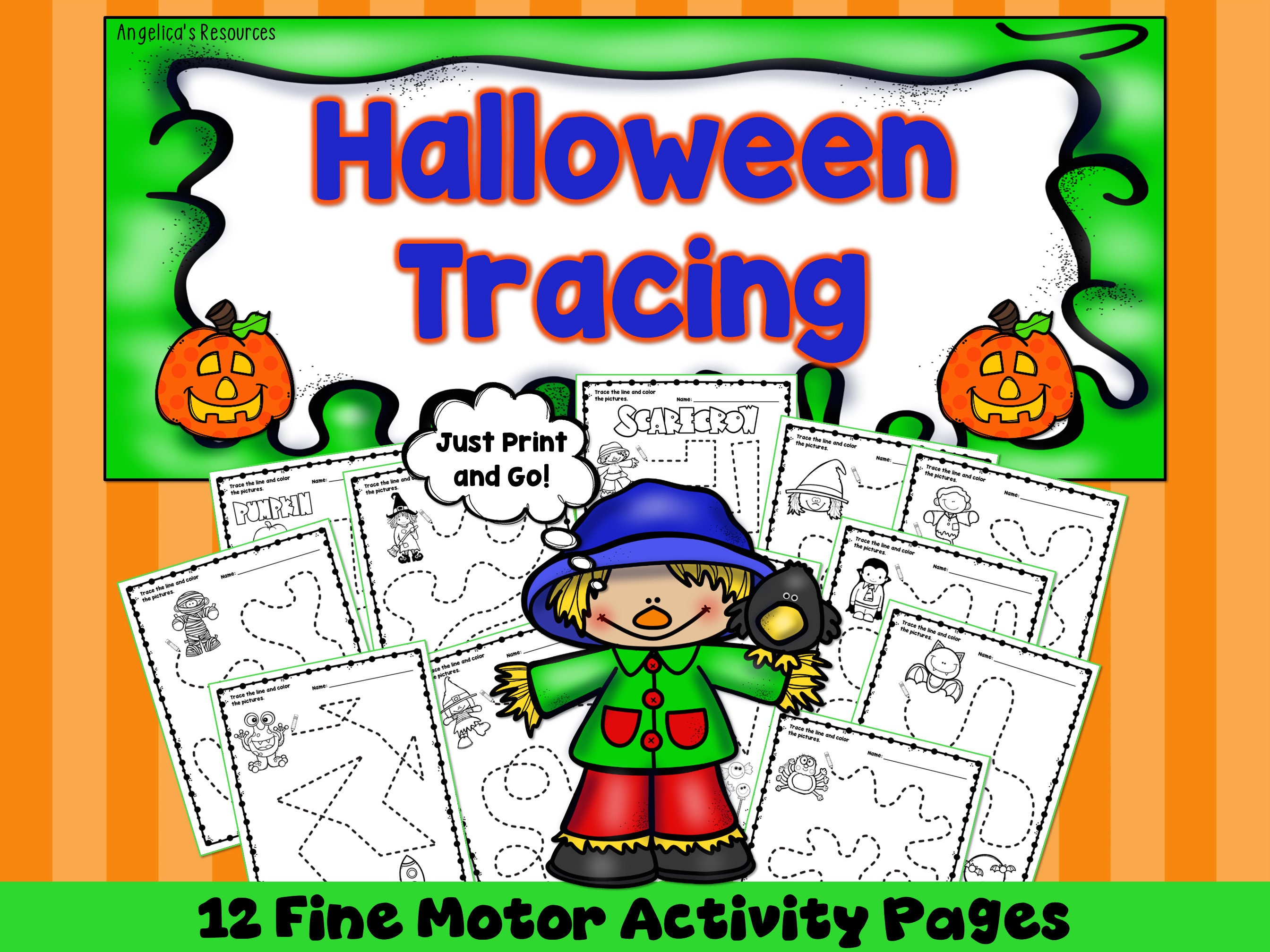 Halloween Activities Kindergarten Morning Work Tracing Lines Worksheets ...