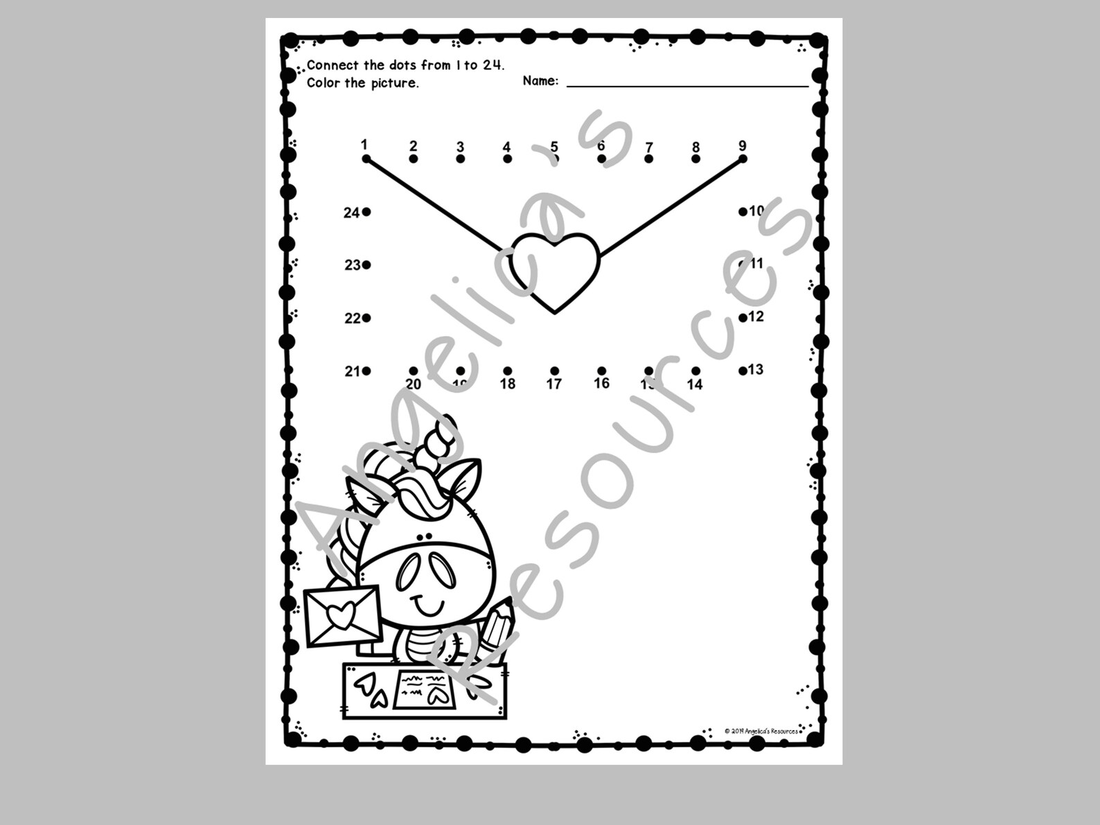 Valentine's Day Activities Dot to Dot Coloring Pages | Connect the Dots ...