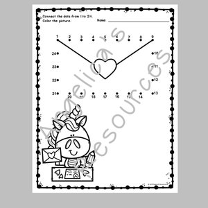 Valentine's Day Activities Dot to Dot Coloring Pages | Connect the Dots ...