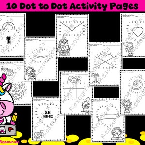 Valentine's Day Activities Dot to Dot Coloring Pages | Connect the Dots ...