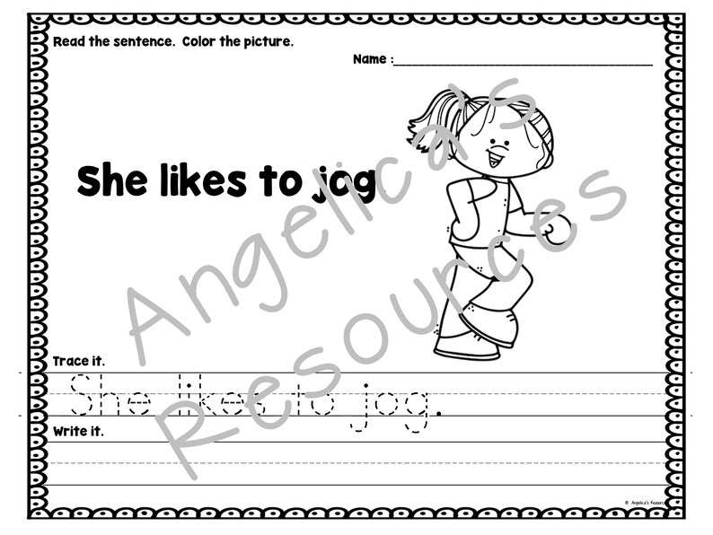 Short O CVC Words Coloring Pages Printable Sight Word Kindergarten ...