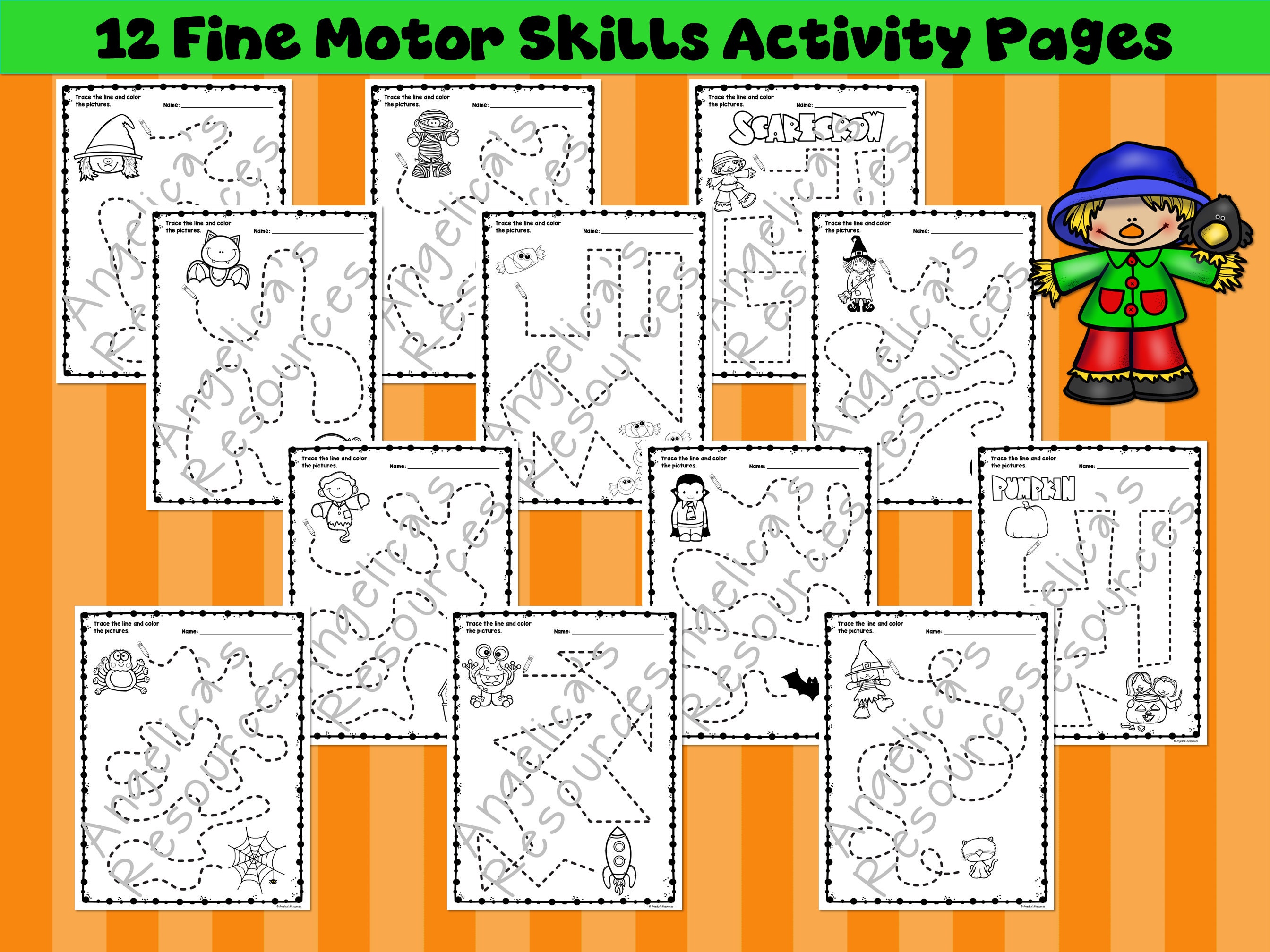 Halloween Activities Kindergarten Morning Work Tracing Lines Worksheets ...