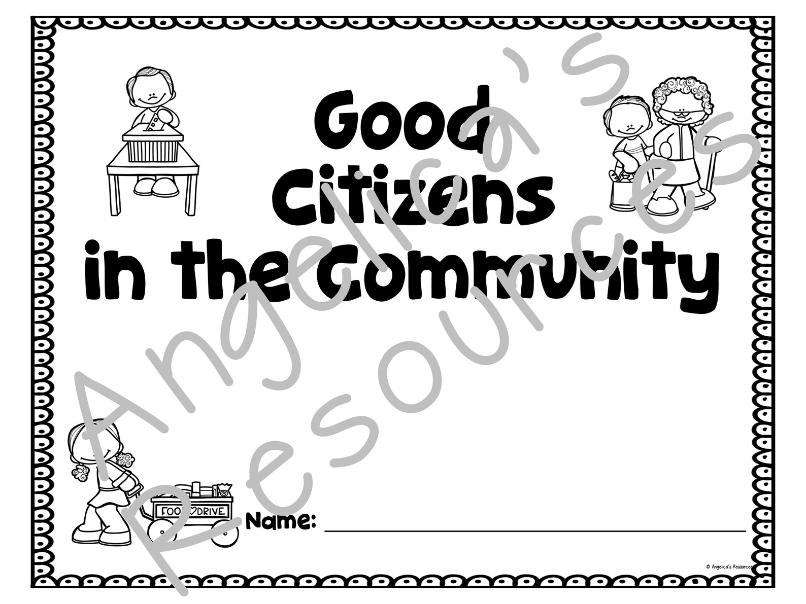 Good Citizenship Being a Good Citizen in the Community Handwriting ...